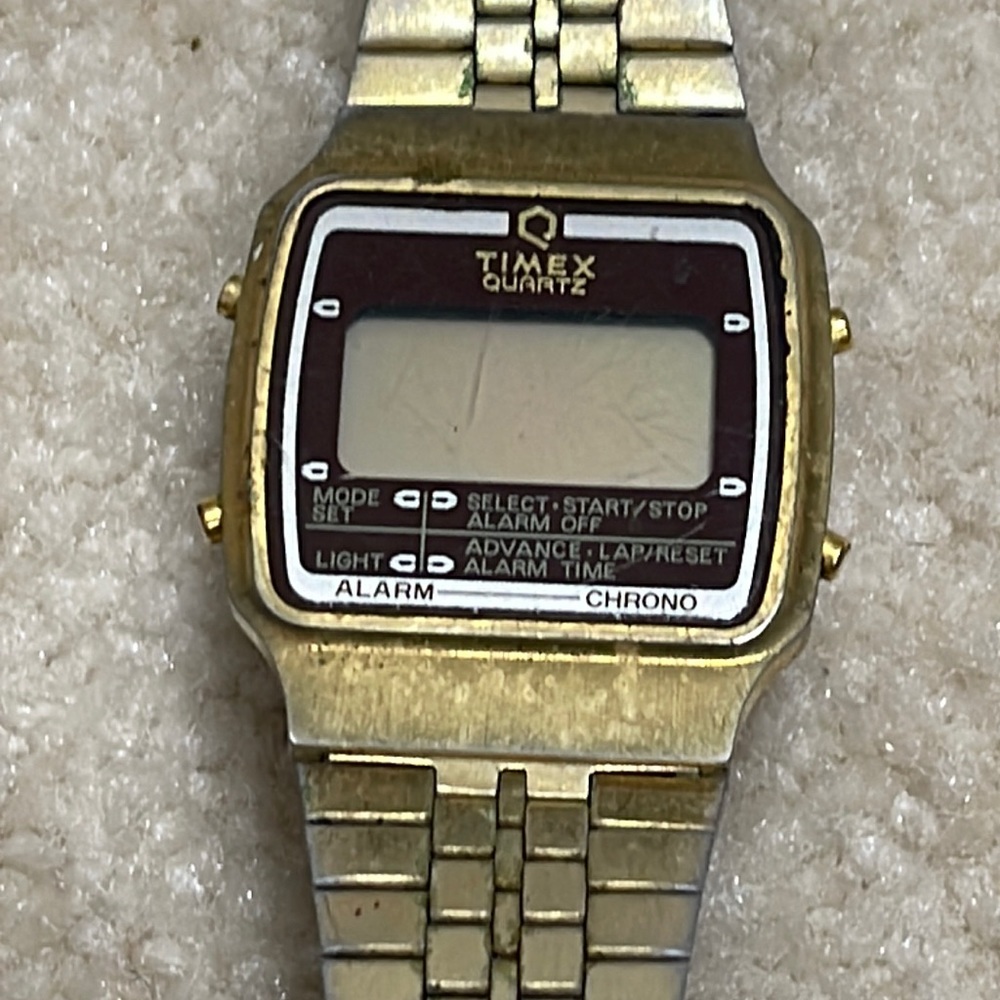 Vintage Timex Digital Watch.Heavy Wear/Discoloring Of… - Gem